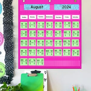 Calendar Pocket Chart Printables With Fraction Operations Cards for 5th ...