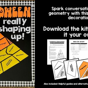 Math Classroom Halloween Bulletin Board: Candy Corn Shapes (digital ...