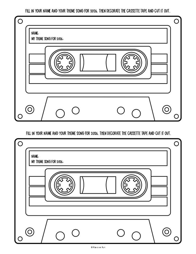 New Years 2026 Door Decor Bulletin Board With Retro Mix Tapes | Digital ...