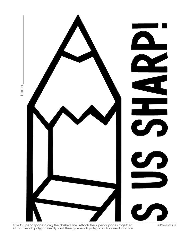 Back to School Math Craft for Elementary and Middle School for First ...