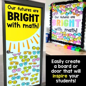 Summer Math Bulletin Board With Sunglasses Math Careers Posters ...