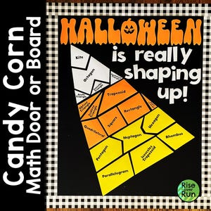 Math Classroom Halloween Bulletin Board: Candy Corn Shapes (digital ...