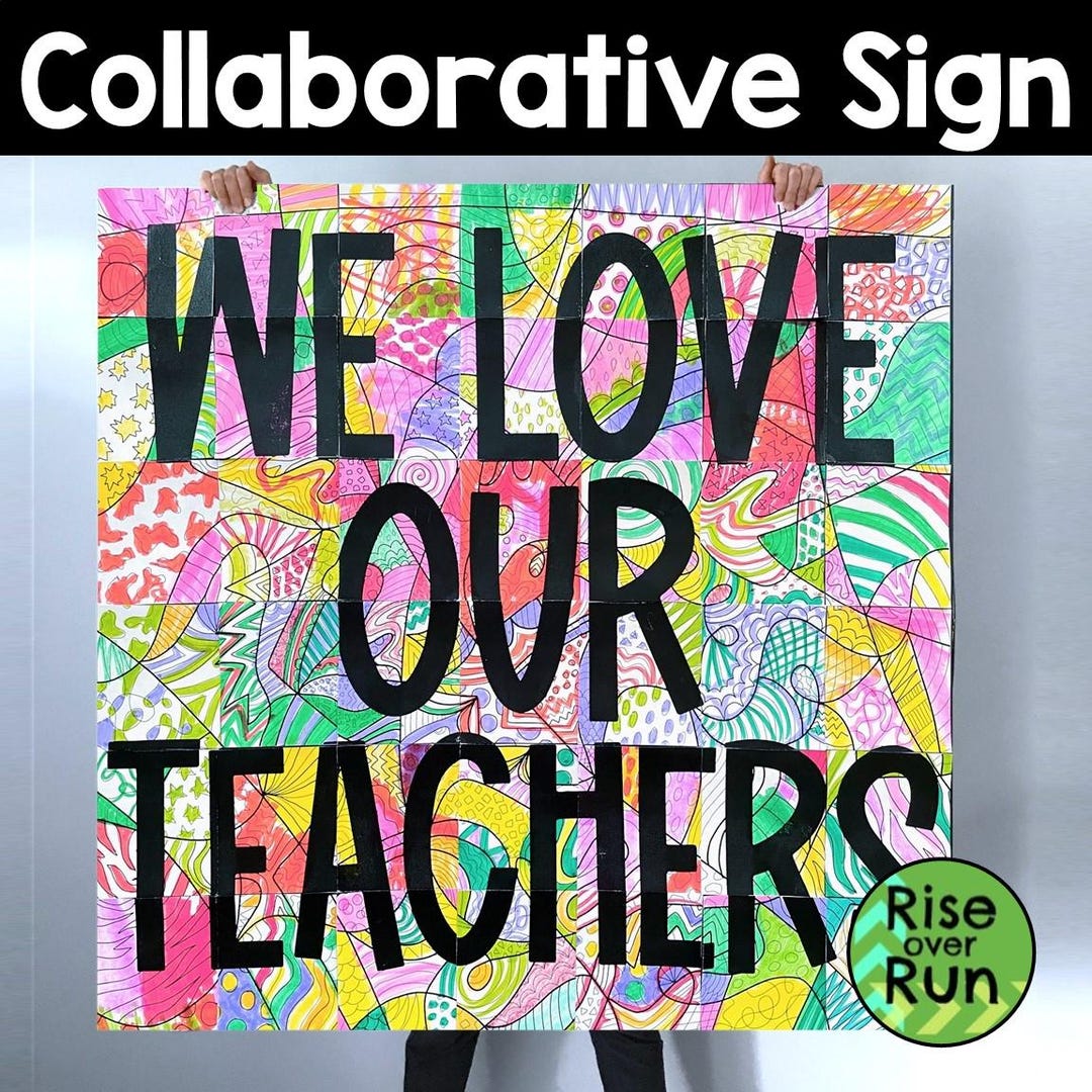 Teacher Appreciation Coloring Pages Project Collaborative Sign for ...