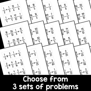 Calendar Pocket Chart Printables With Fraction Operations Cards for 5th ...