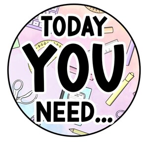 Visual Supply Cards to Show Students What You Need for Class Today in ...