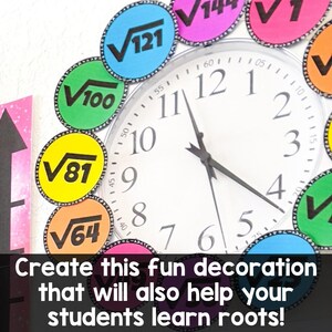 Classroom Clock Labels in Rainbow Colors for Middle or High School Math ...