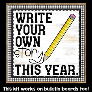 Back to School Door or Bulletin Board Kit With Pencil, Easy DIY Print ...