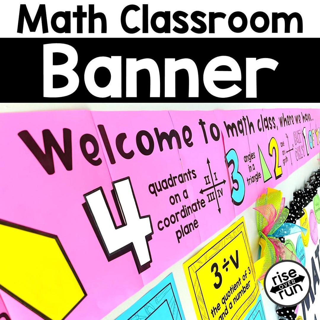 Math Classroom Decoration Printable Banner for Middle School - Etsy