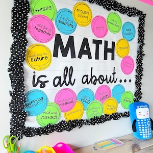 Math Bulletin Board Kit, Easy DIY Print and Cut Pieces, Math is All ...