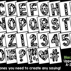 Spring Flower Bulletin Board Alphabet Letters and Numbers for April and ...