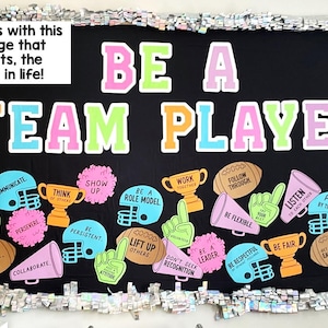 Football Bulletin Board Kit for Fall With Ways to Be a Team Player ...