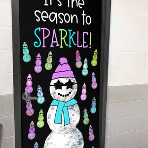Disco Ball Snowman Winter Classroom Door Decor | It's the Season to ...
