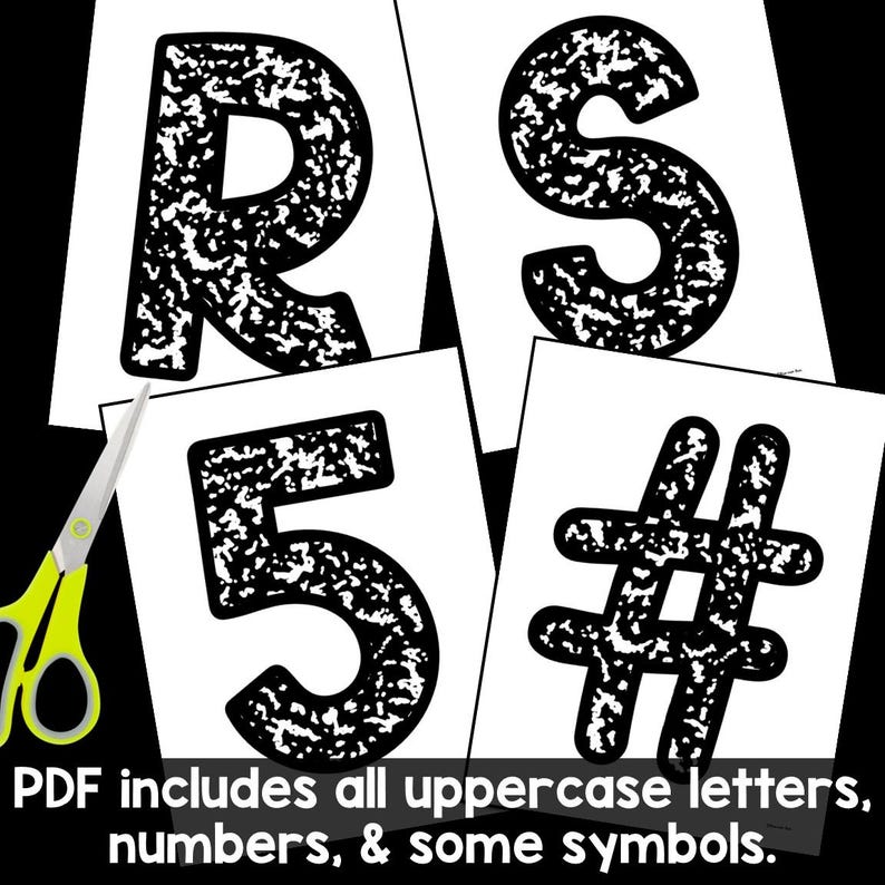 Composition Book Notebook Pattern Bulletin Board Alphabet Letters ...