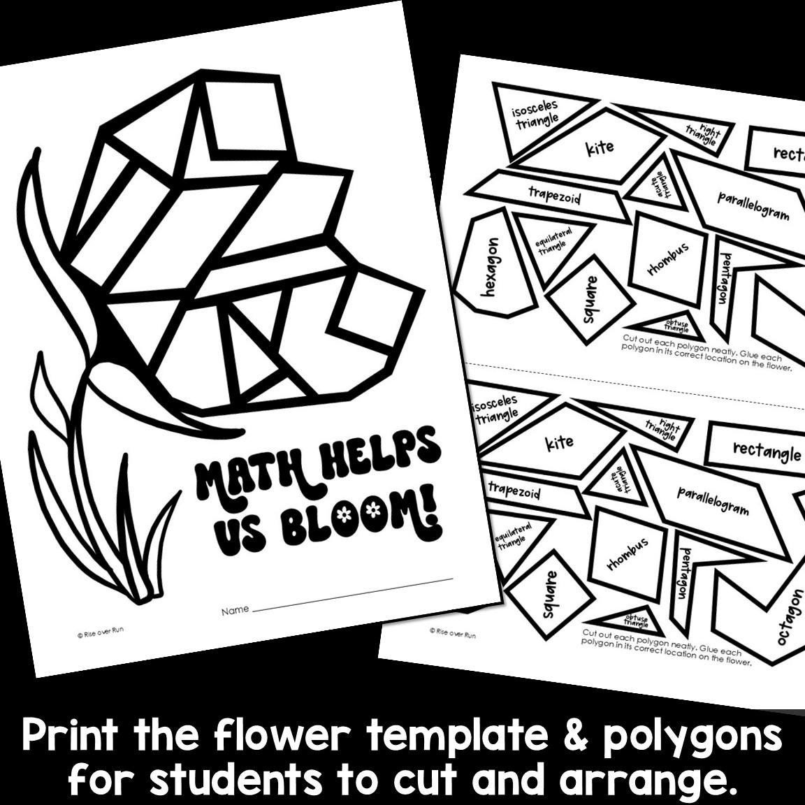 Spring Math Craft for Classroom Bulletin Board Activity in Elementary ...