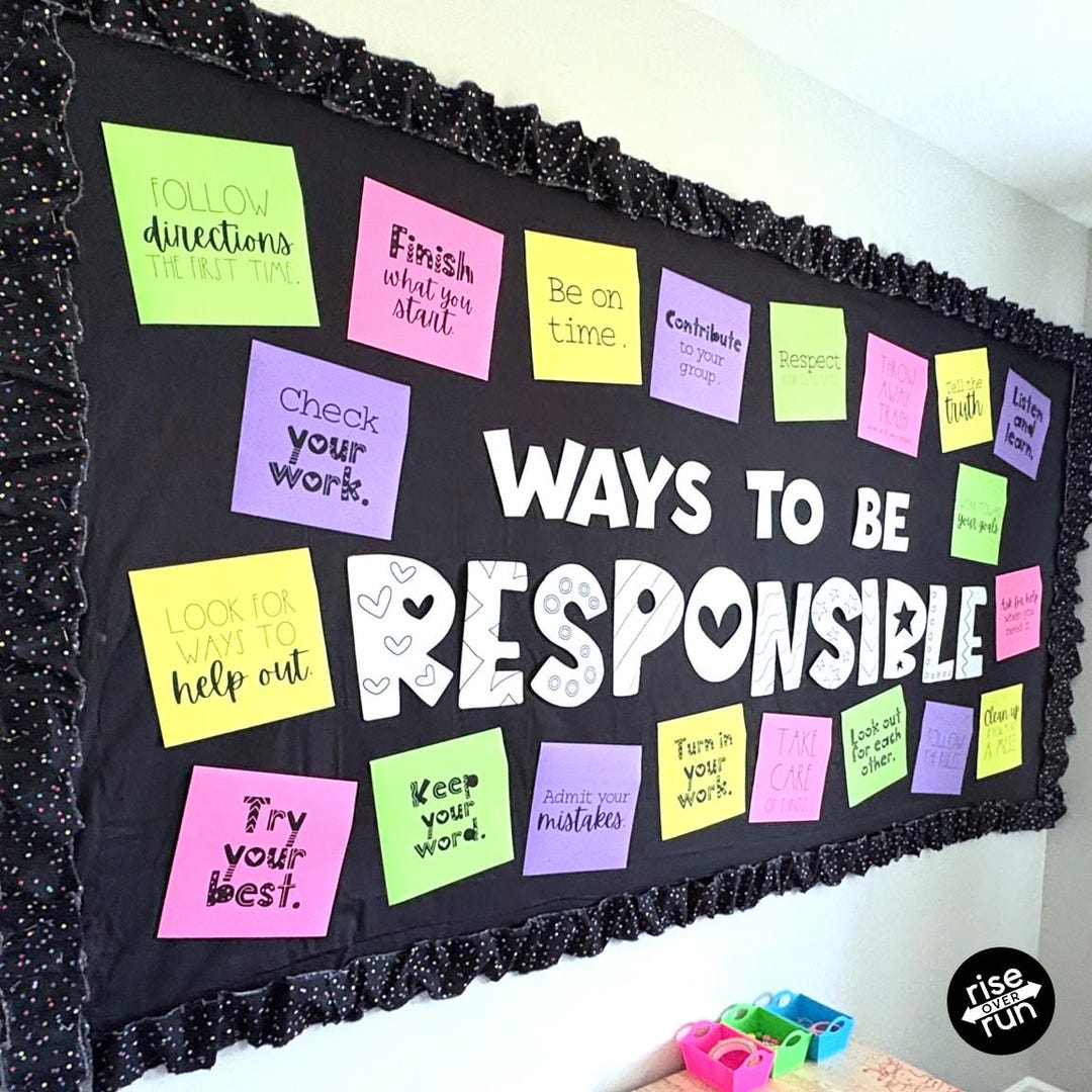 Responsibility Bulletin Board Kit: Classroom Decor (digital Download ...