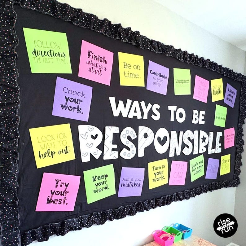 Responsibility Bulletin Board Kit: Classroom Decor (digital Download ...