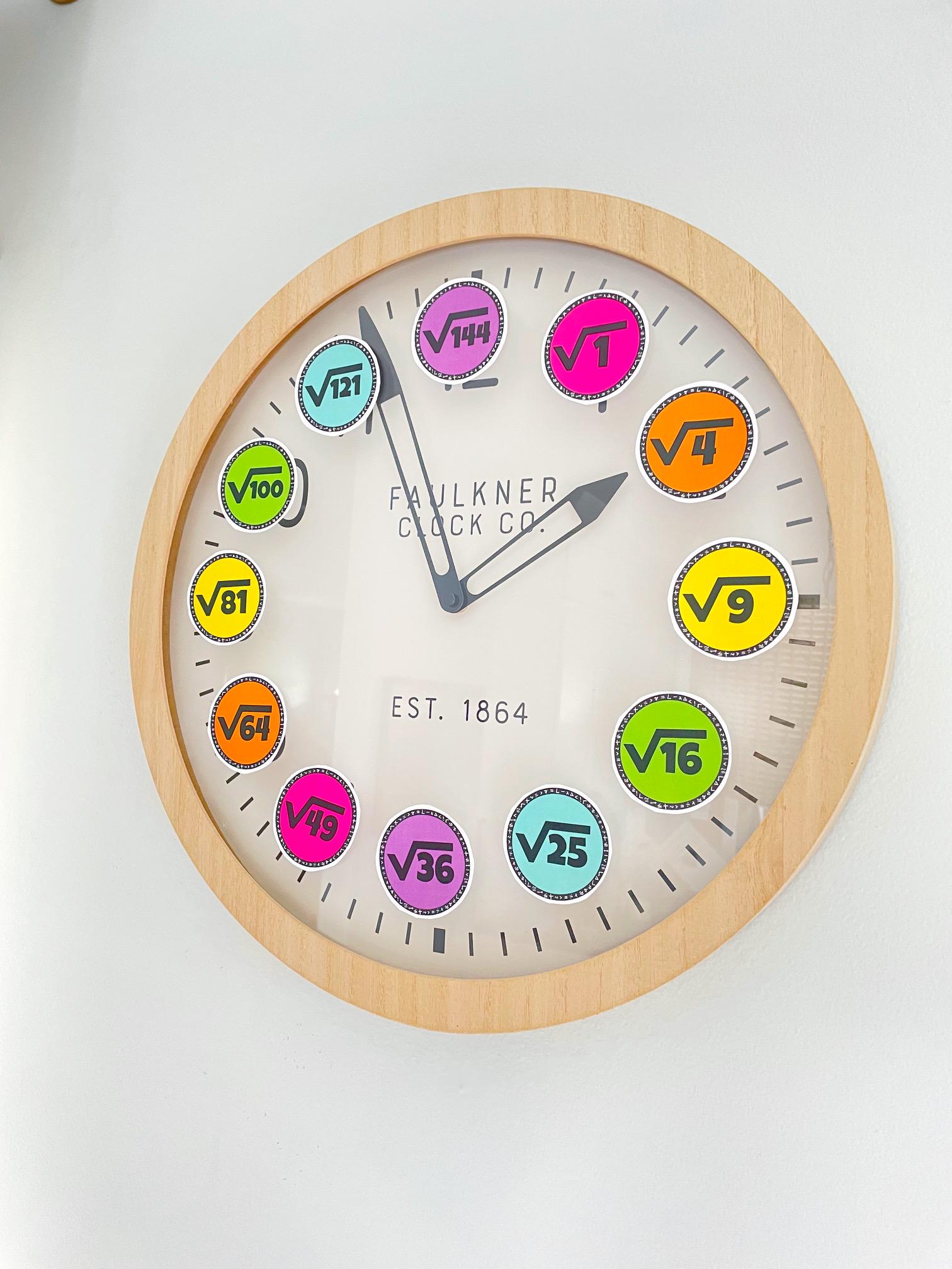 Classroom Clock Labels in Rainbow Colors for Middle or High School Math ...