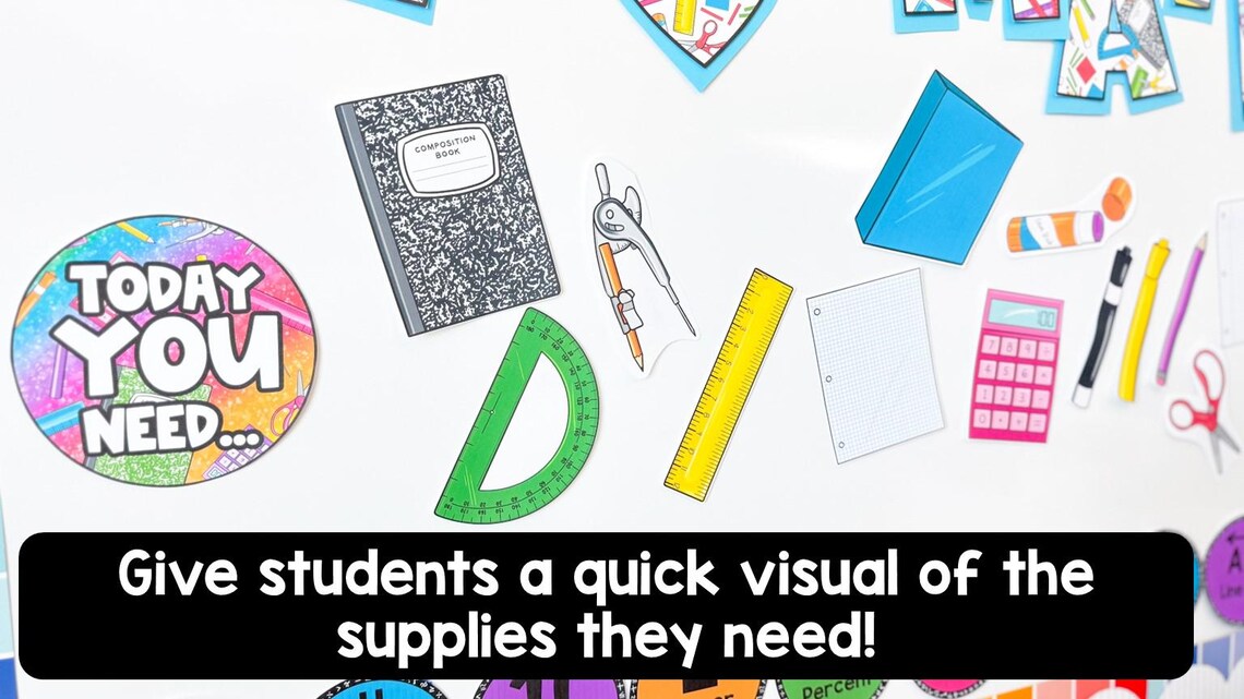 Visual Supply Cards to Show Students What You Need for Class Today in ...