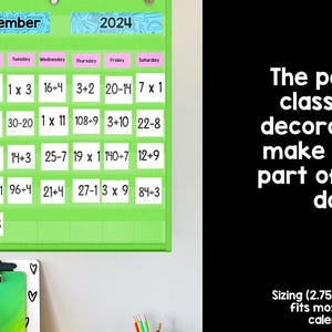 Elementary Classroom Decor Pocket Chart Calendar Printables With Basic ...