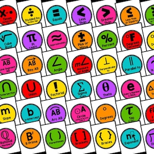 Math Symbols Bulletin Board Classroom Decorations for Elementary ...