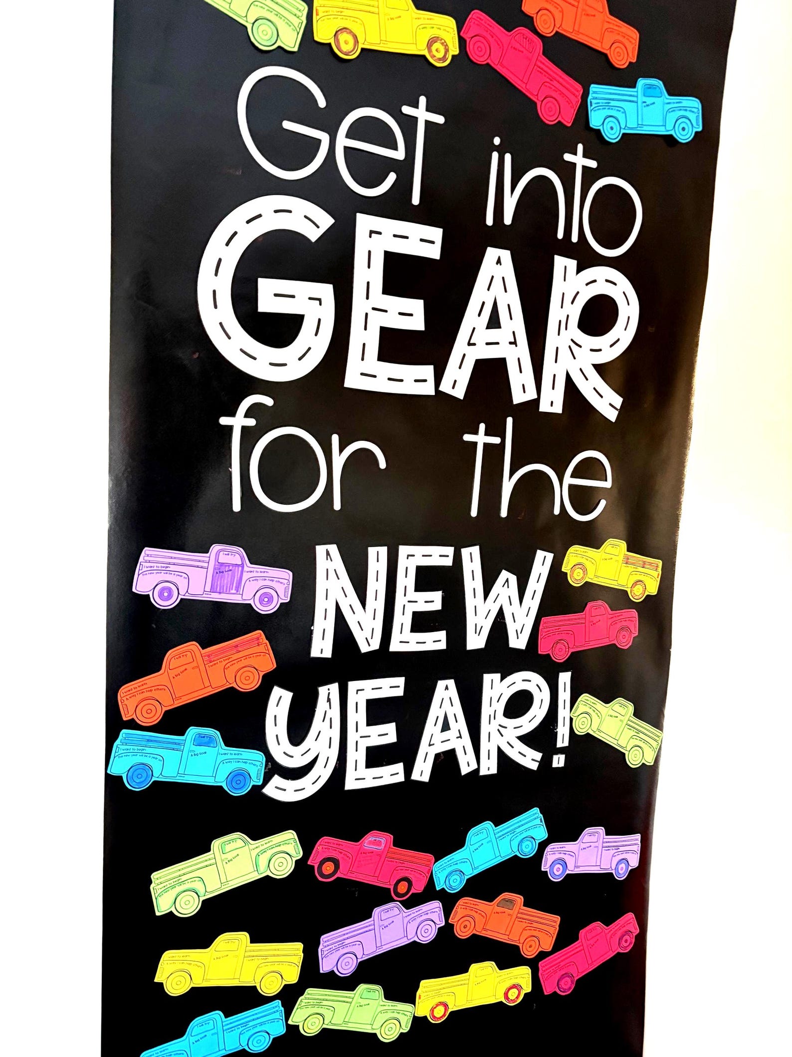 New Years 2026 Bulletin Board Kit With Letters and Trucks | Digital ...
