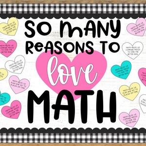 Valentine Bulletin Board Set Classroom Door Decorations Kit for Math ...