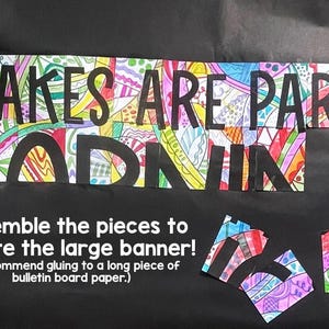 Growth Mindset Classroom Banner Collaborative Coloring Sign for Team ...