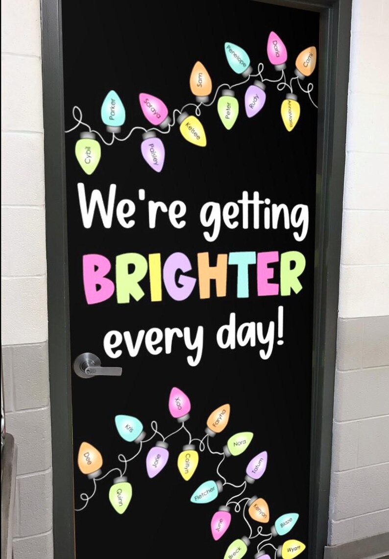 Christmas Bulletin Board Kit or Classroom Door Decor With String Lights ...