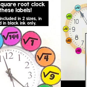 Classroom Clock Labels in Rainbow Colors for Middle or High School Math ...