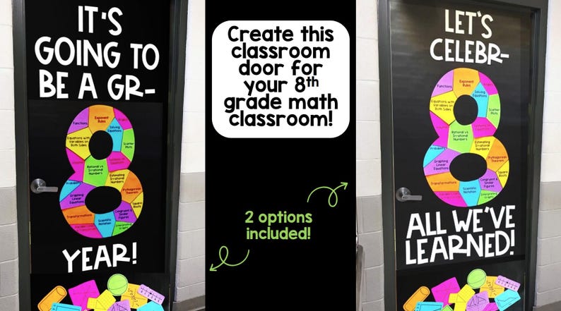 8th Grade Math Classroom Door Design Decoration to Print and Hang for ...