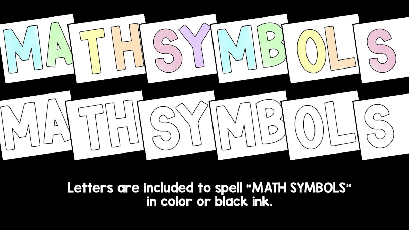 Math Symbols Word Wall Classroom Decorations for Elementary, Middle, or ...