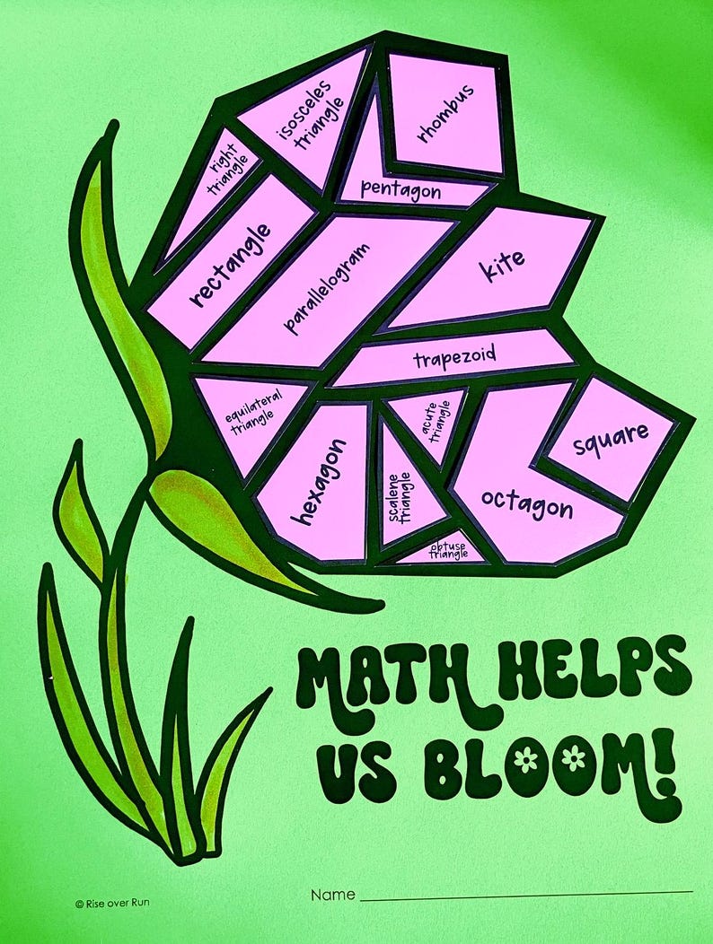 Spring Math Craft for Classroom Bulletin Board Activity in Elementary ...