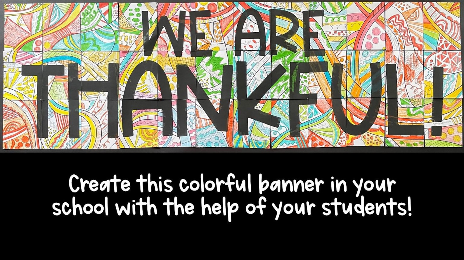 Thanksgiving Collaborative Coloring Banner | We Are Thankful Classroom ...