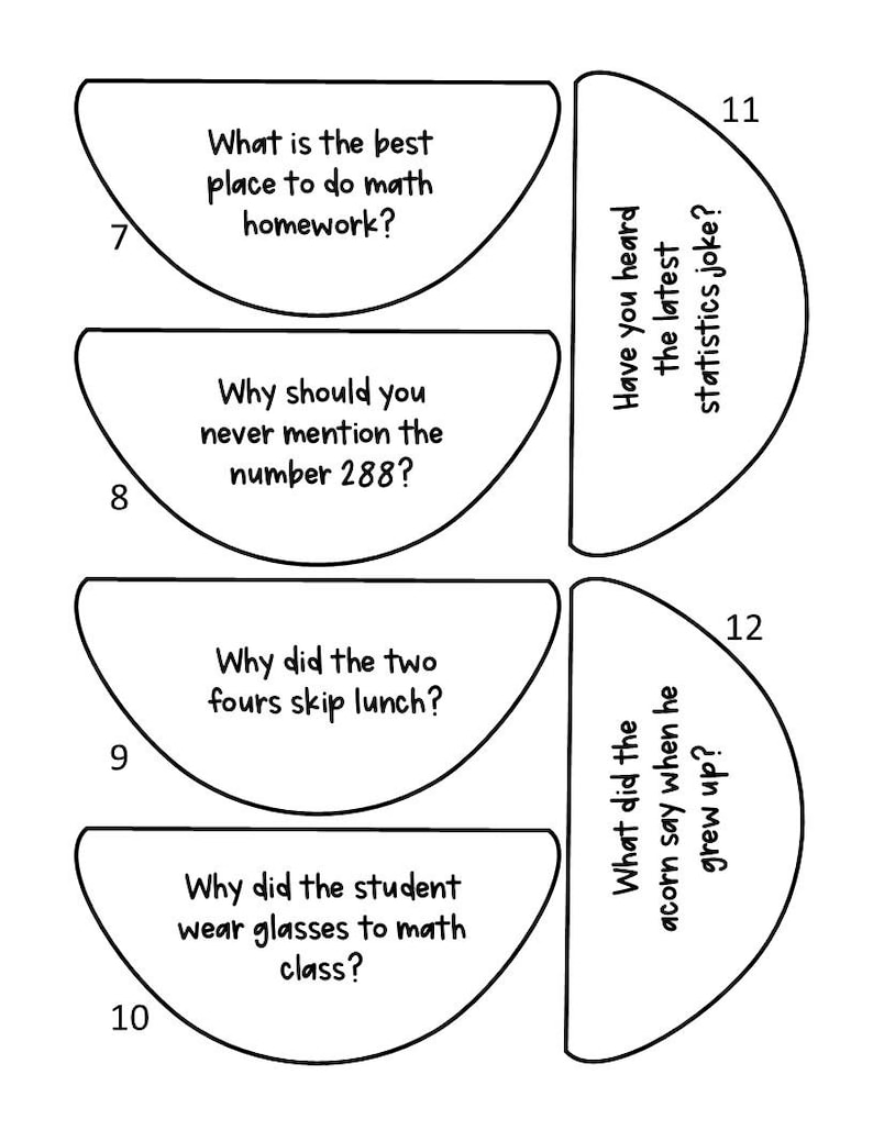 Math Bulletin Board or Classroom Door Decor With Jokes and Riddles ...