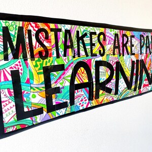 Growth Mindset Classroom Banner Collaborative Coloring Sign for Team ...