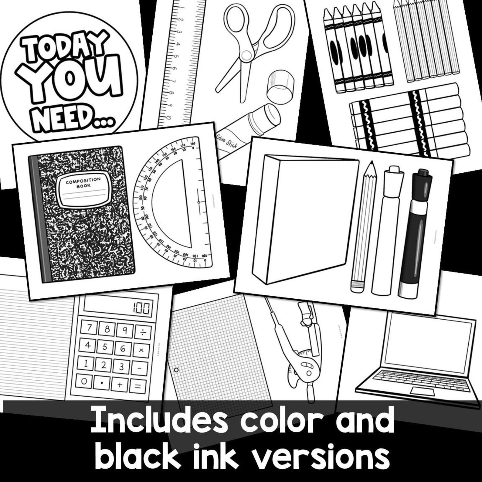 Visual Supply Cards to Show Students What You Need for Class Today in ...