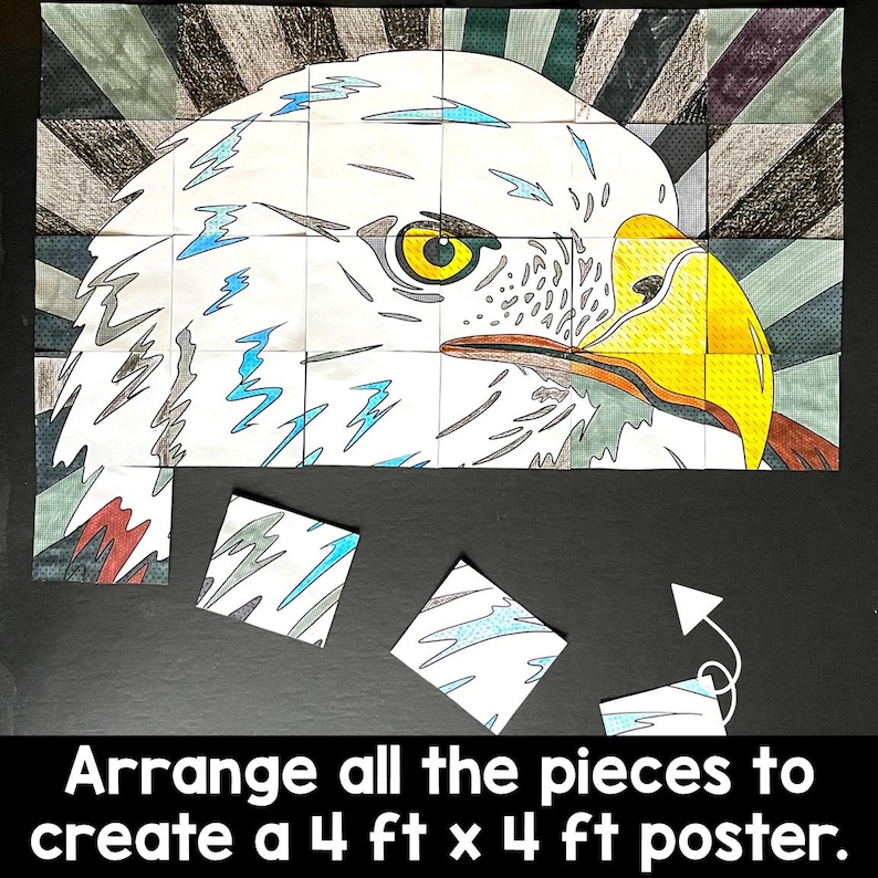 Eagle Collaborative Coloring Pages Mural Project for Kids and Students ...