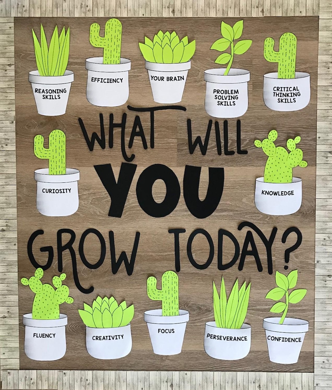 Plant Theme Bulletin Board or Classroom Door With Succulents and Cactus ...