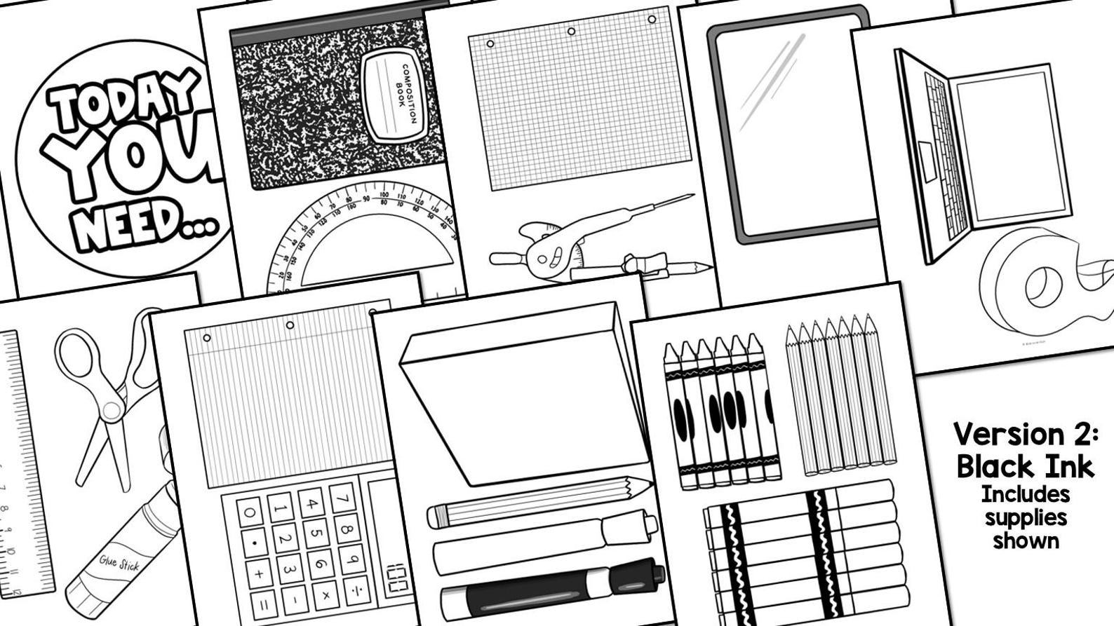 Visual Supply Cards to Show Students What You Need for Class Today in ...