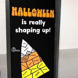 Math Classroom Halloween Bulletin Board: Candy Corn Shapes (digital ...