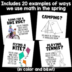 Spring Math Bulletin Board With Everyday Math Examples, Easy DIY Kit ...