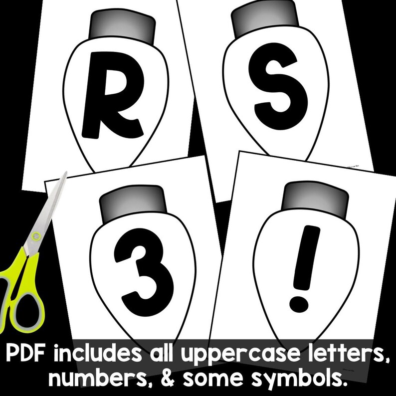 Christmas Lights Printable Letters for Party Decorations and Bulletin ...