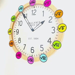 Classroom Clock Labels in Rainbow Colors for Middle or High School Math ...