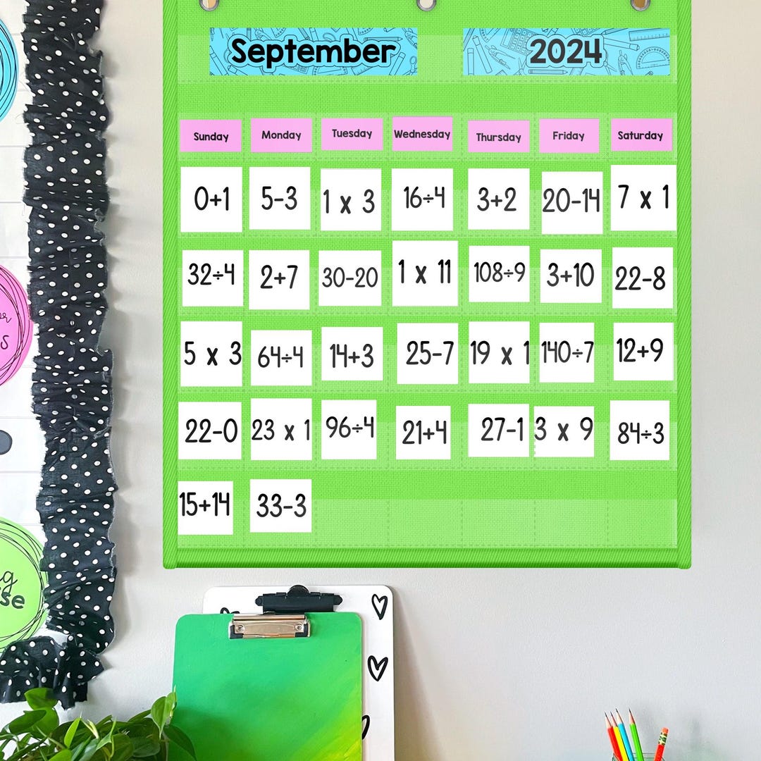 Elementary Classroom Decor Pocket Chart Calendar Printables With Basic ...