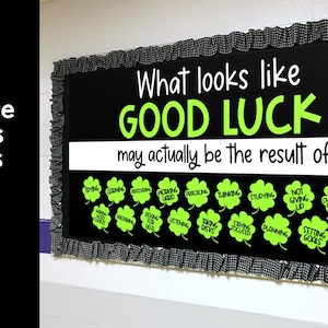 St. Patrick's Day Motivational Bulletin Board With Shamrocks What Looks ...