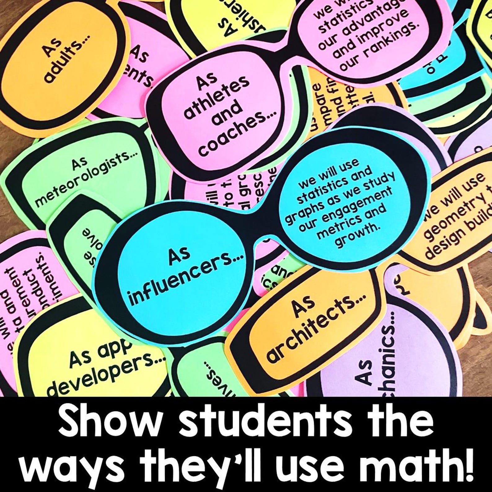Summer Math Classroom Bulletin Board With Sunglasses Math Careers ...