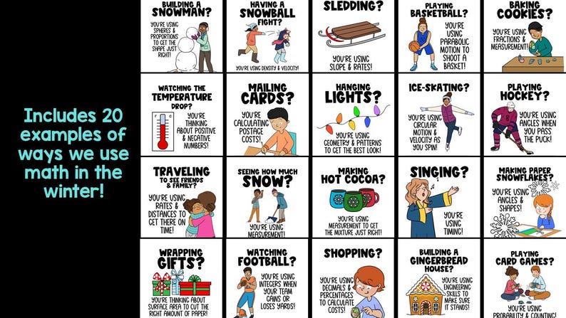 Winter Bulletin Board for Math - How We Use Math Every Day, Easy DIY ...