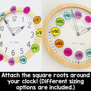 Classroom Clock Labels in Rainbow Colors for Middle or High School Math ...