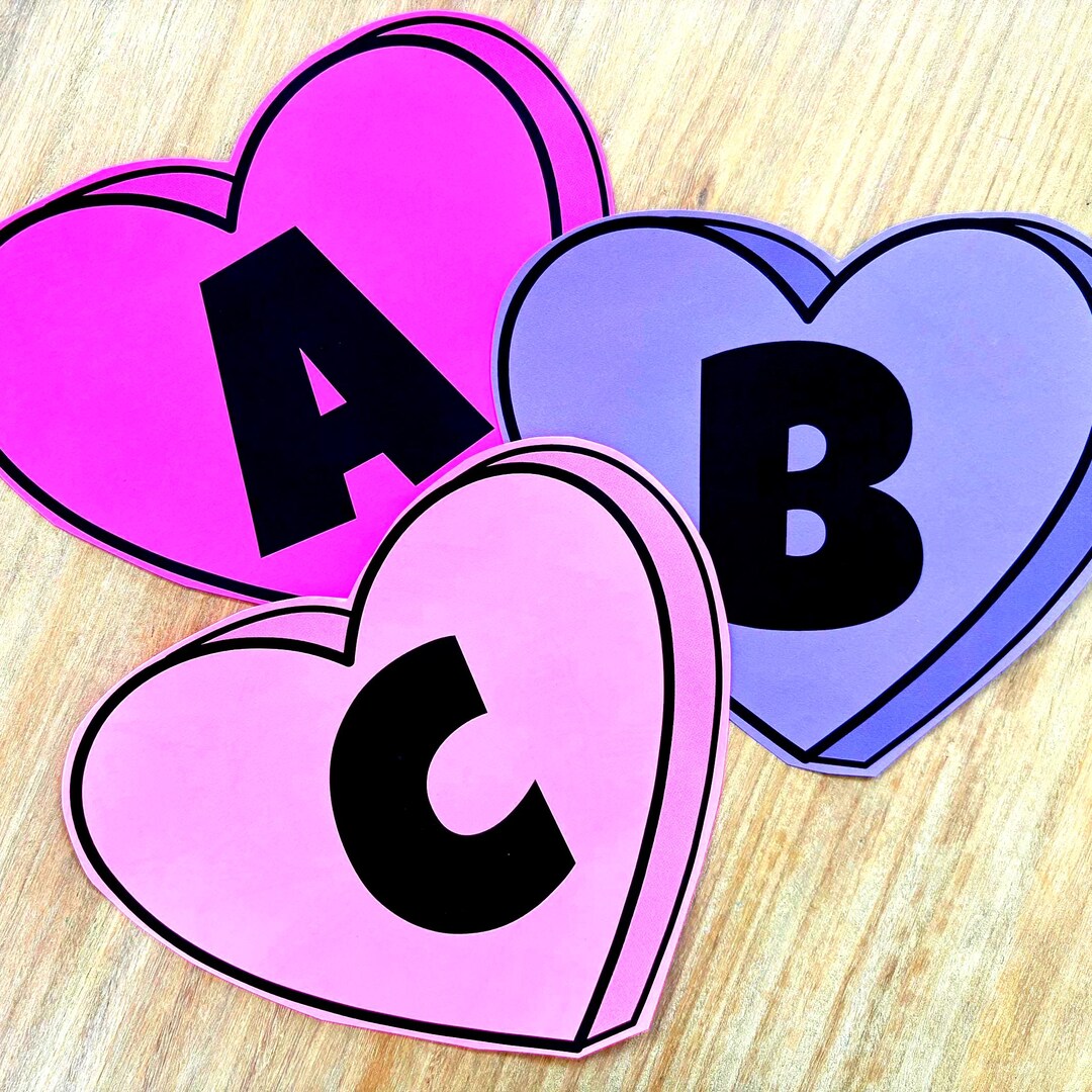 Valentine Hearts Printable Letters for Party Decorations and Bulletin ...