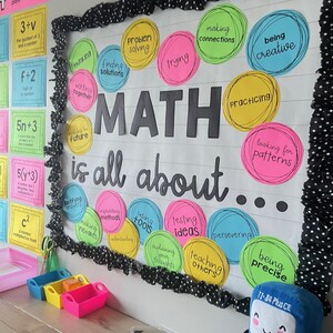 Math Bulletin Board Kit, Easy DIY Print and Cut Pieces, Math is All ...